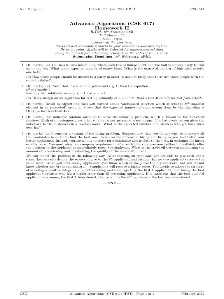 AA_2024_25___HW2 | PDF | Theoretical Computer Science | Algorithms And Data Structures