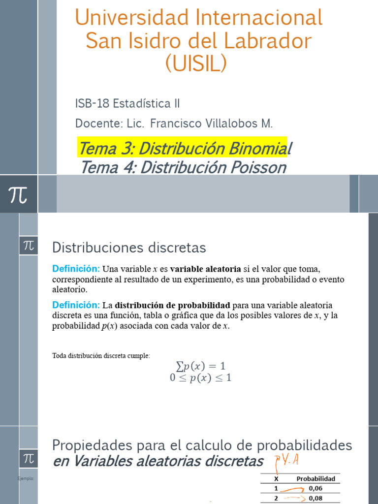 Tema 3 Dis Bin Pos | PDF | Distribución de veneno | Enseñanza de matemática