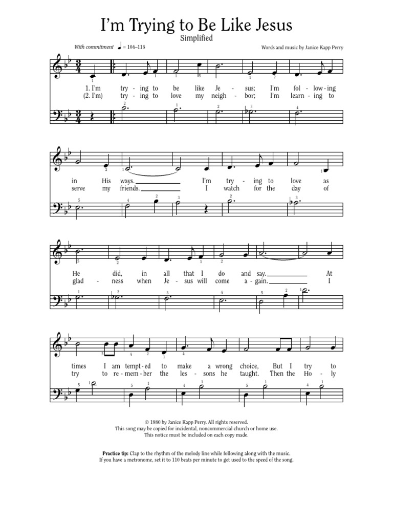 ImTryingtoBeLikeJesus Simple | PDF | Musicology | Elements Of Music