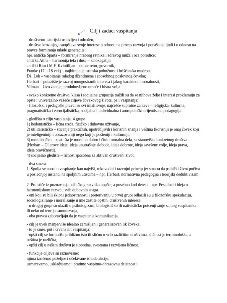 Cilj I Zadaci Vaspitanja - Pedagogija | PDF
