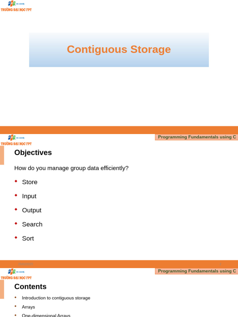 Slot_13_14_15_ContiguousStorage | PDF | Pointer (Computer Programming) | Parameter (Computer ...