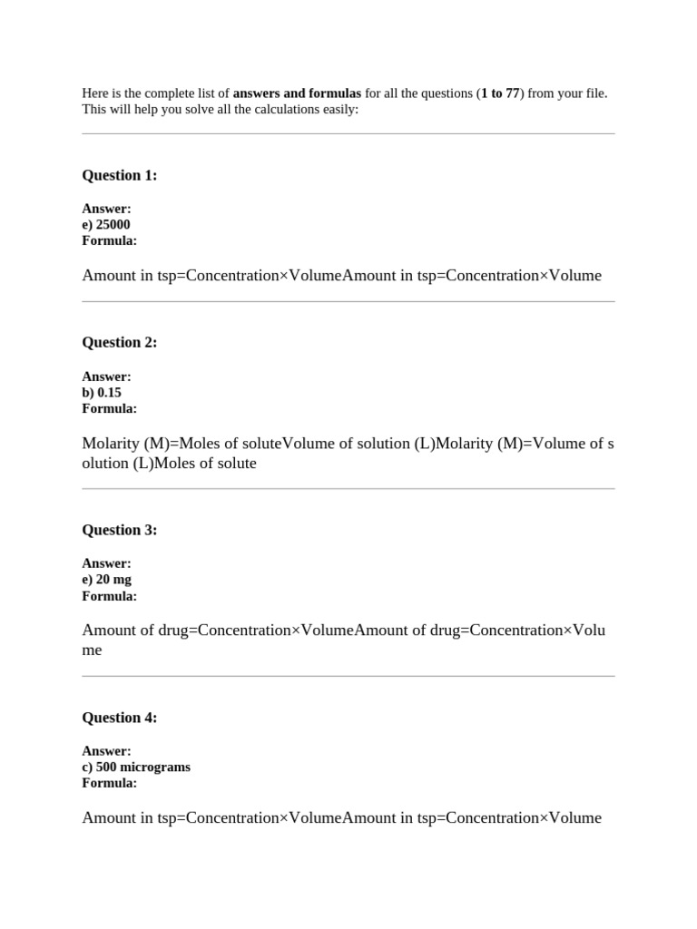 Young Formulas for Drug Calculations | PDF