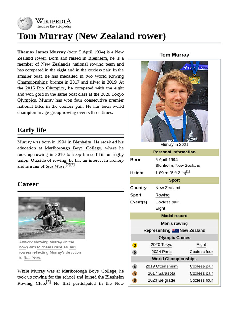 Tom_Murray_(New_Zealand_rower) | PDF | Rowing | Sports