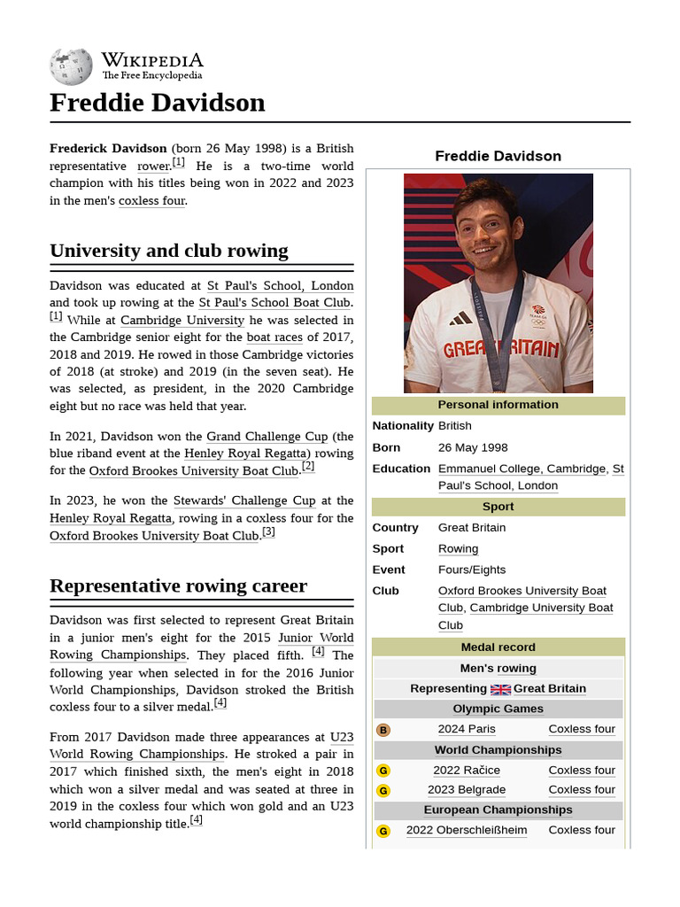 Freddie_Davidson | PDF | Rowing (Sport) | Rowing