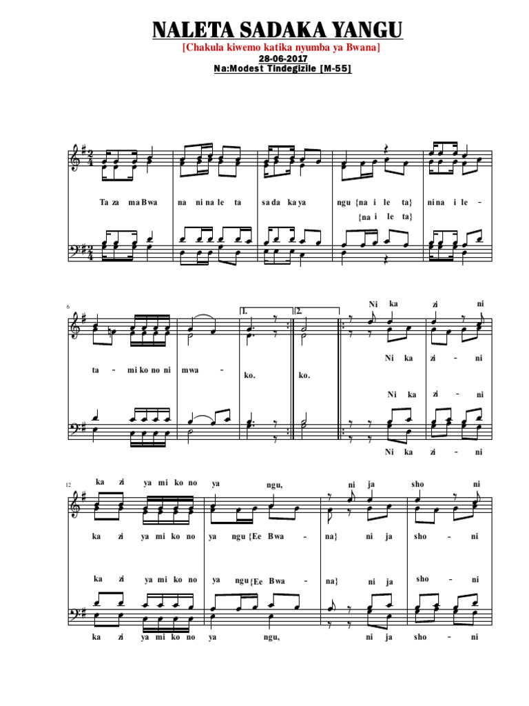 Ccc6d-Naleta Sadaka Yangu | PDF