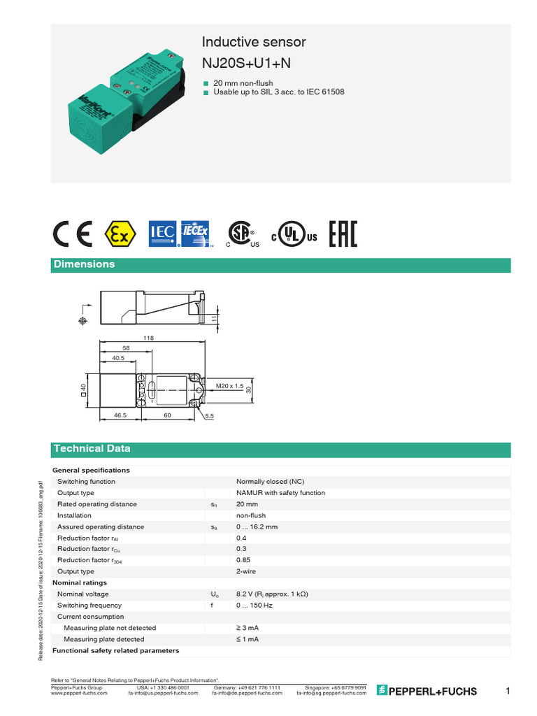 Inductive sensor | PDF | Measuring Instrument | Electrical Components