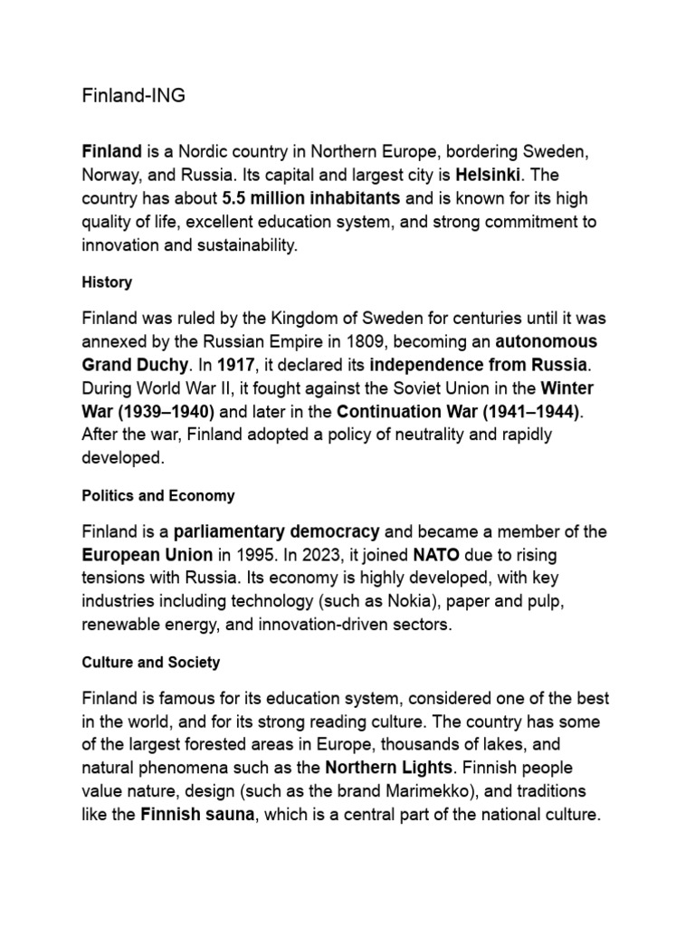 Finland ING | PDF