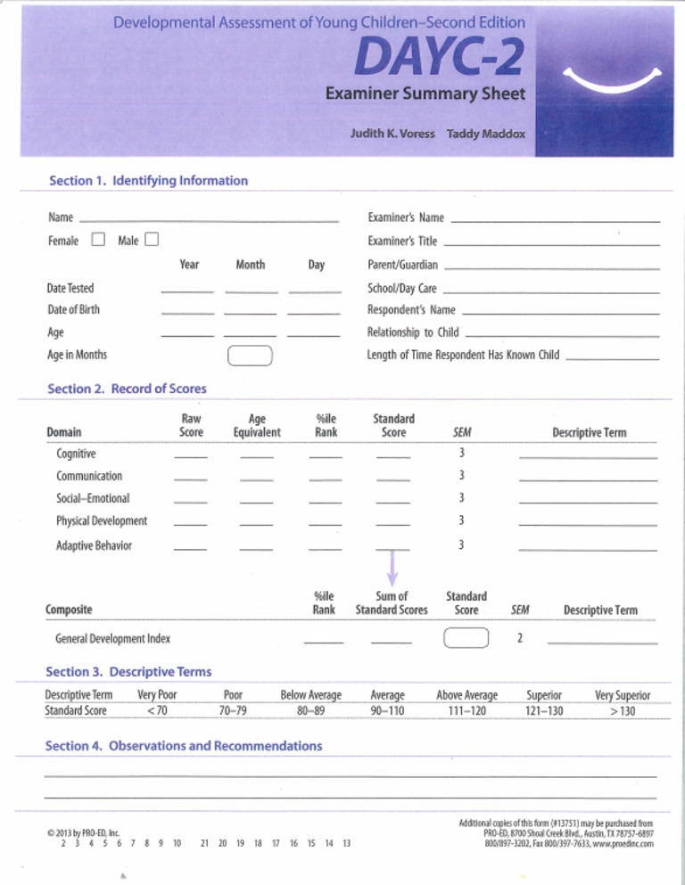 DAYC-2 Examiner-Summary-Sheet | PDF