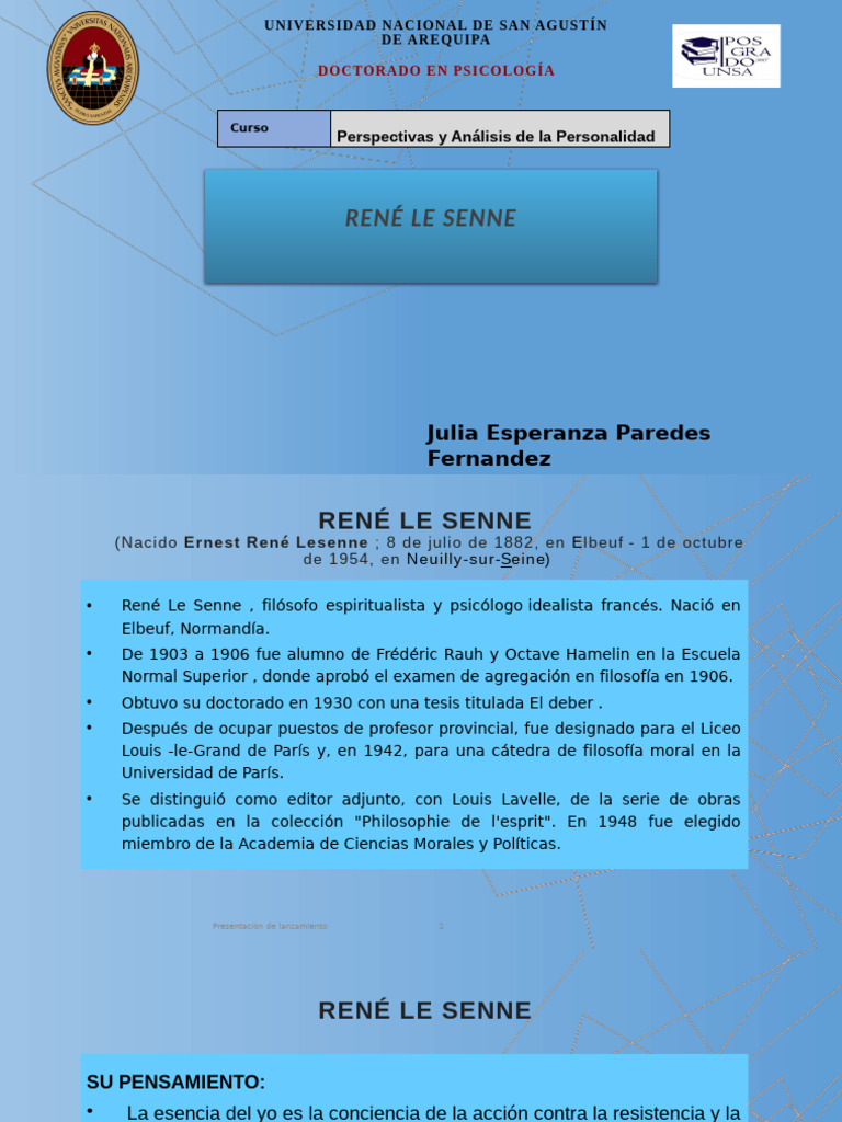 Teoría del Carácter de René Le Senne | PDF | Realidad | Sicología