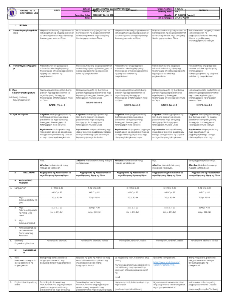 DLL-Q4-ESP-WEEK-3 | PDF