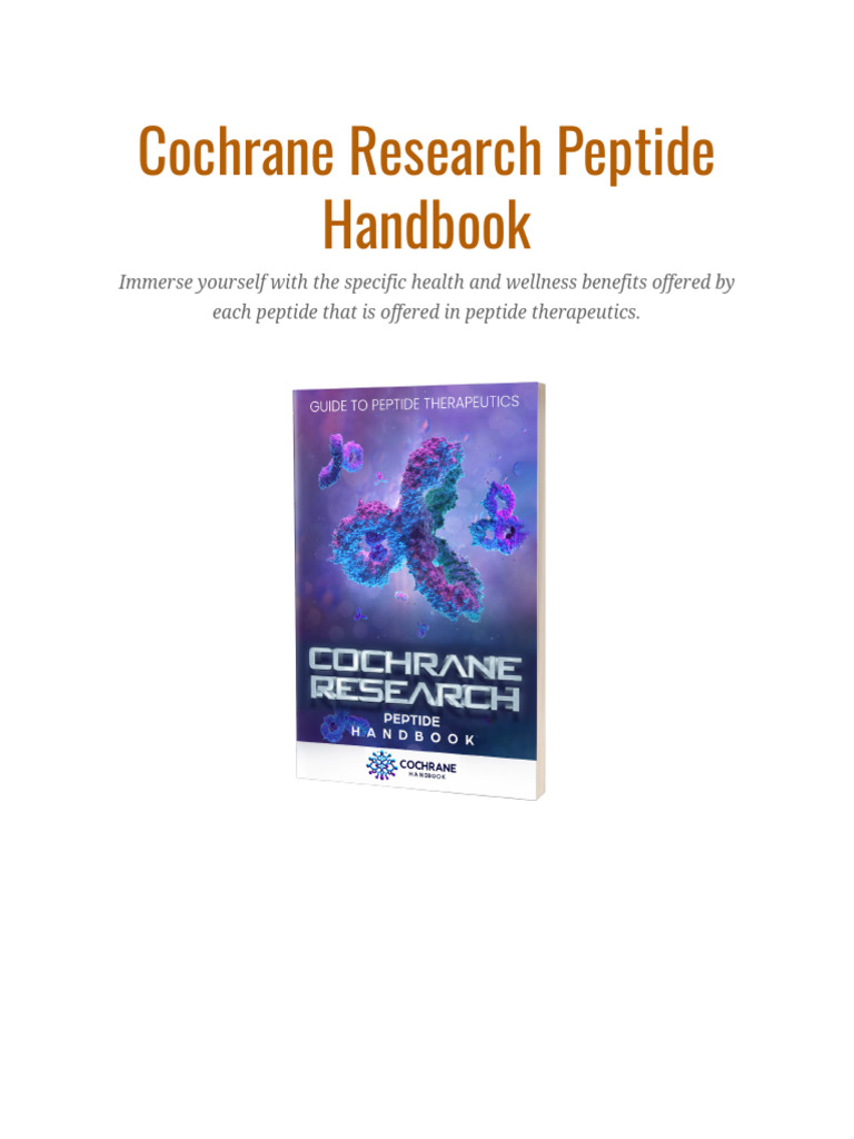 Cochrane Research Peptide Handbook | PDF | Immune System | Growth Hormone