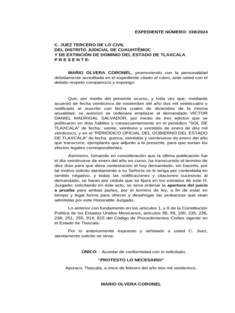 edictos MARIO OLVERA | PDF