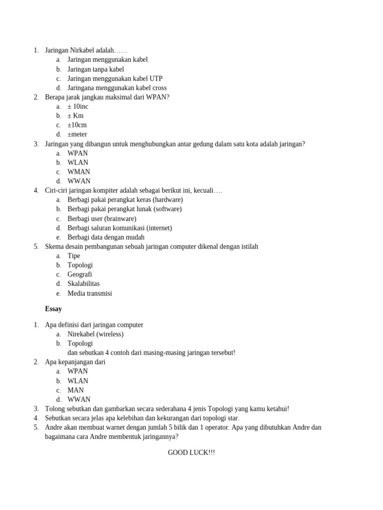 Soal PTS TIK XI | PDF