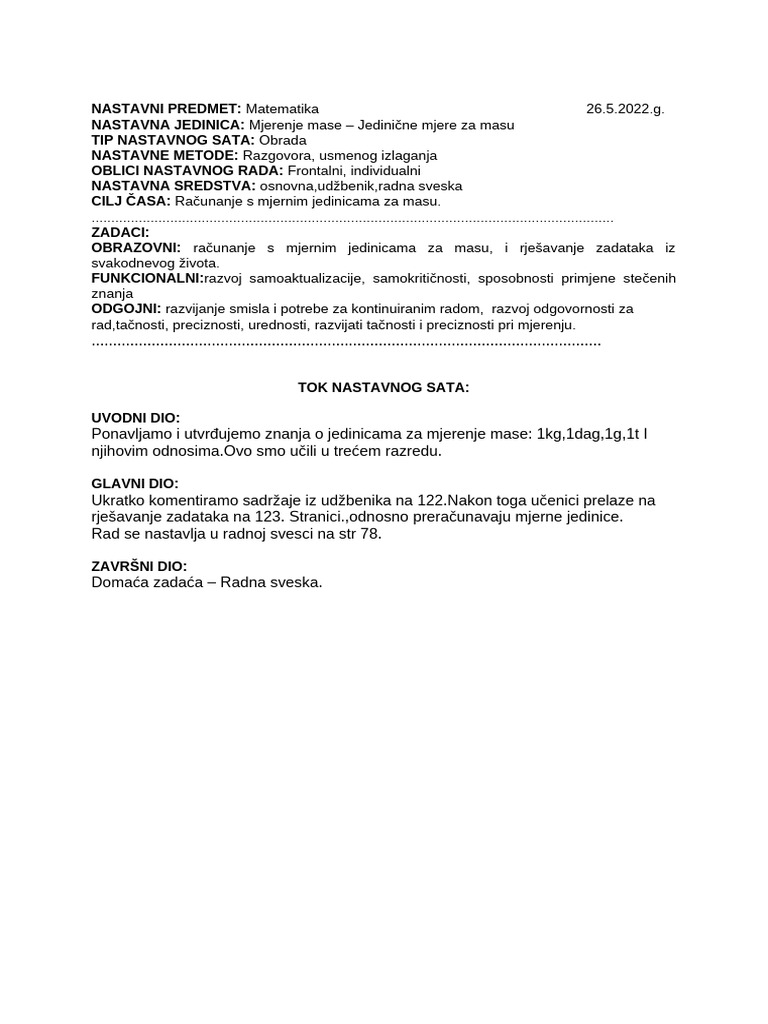 Jedinice Za Masu - Obrada | PDF