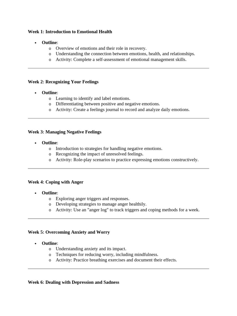 Emotional Health Skills Program Overview | PDF | Emotions | Anger