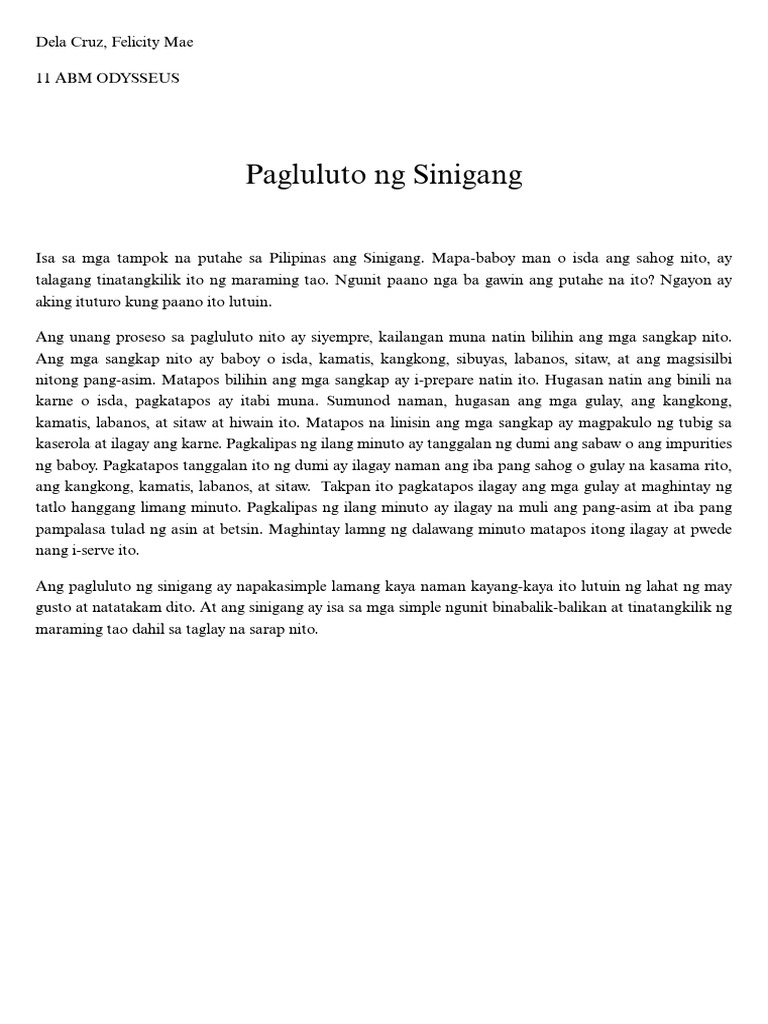 Pagluluto NG Sinigang - 20250212 - 110341 - 0000 | PDF