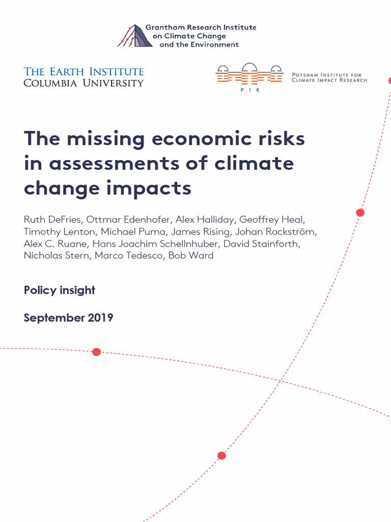 Economic Risks of Climate Change Impacts | PDF | Climate Change | Sea ...