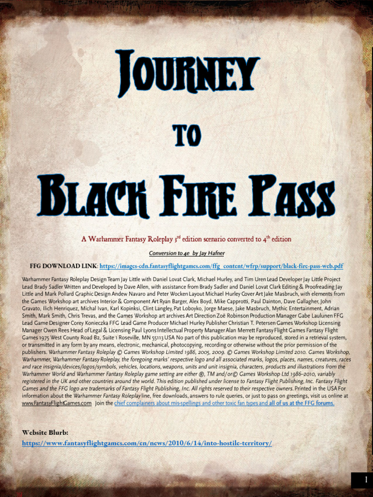 Journey to Black Fire Pass Adventure | PDF