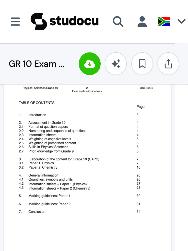 GR 10 Exam Guidelines 2024 Eng - Physical Sciences Examination Guidelines Grade 10 2024 These ...
