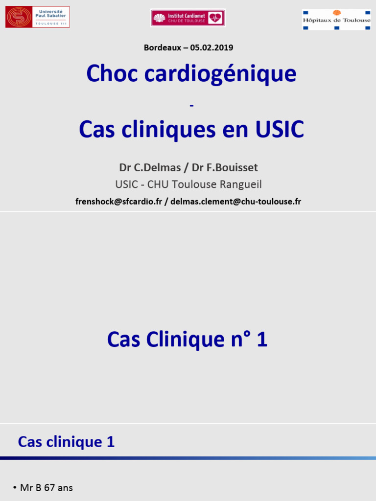 Choc cardiogénique : Cas cliniques et traitements | PDF | Greffe d ...