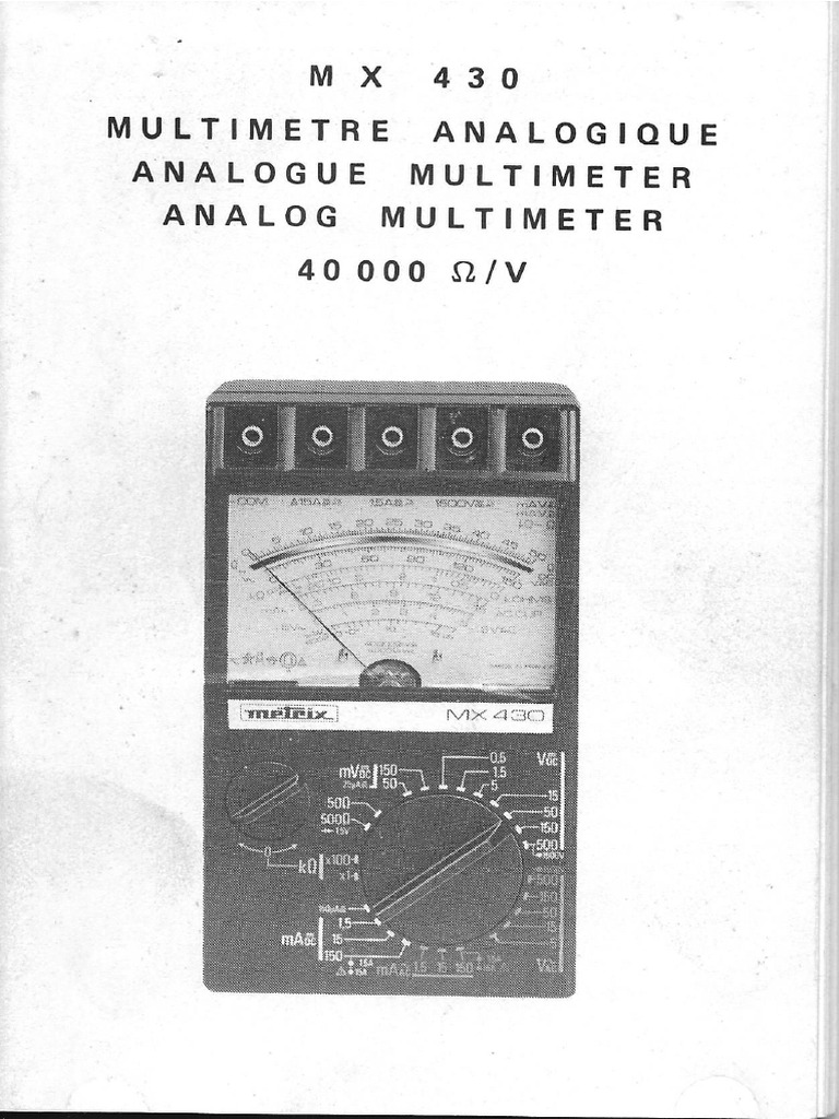 Multimètre Analogique - Metrix MX430 - Notice | PDF