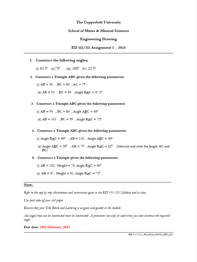 ED 111 Engineering Drawing Assignment 1 | PDF