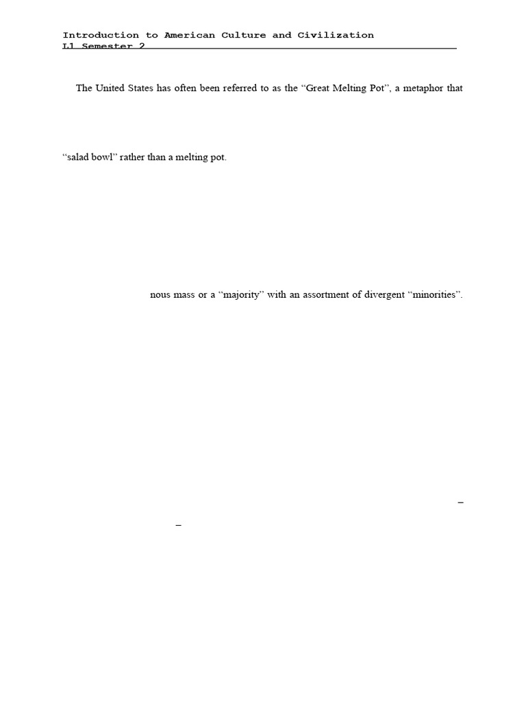 Overview of American Culture and Diversity | PDF | The United States ...