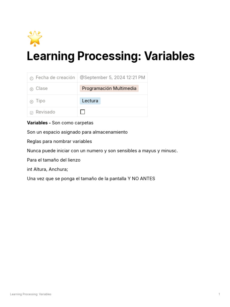 Processing Variables | PDF