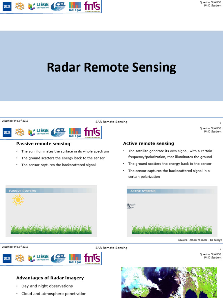 Understanding SAR Remote Sensing Techniques | PDF | Remote Sensing | Waves