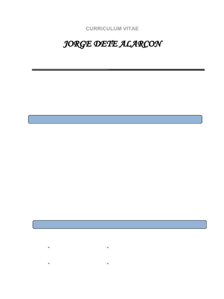Cv. Dete Alarcon Jorge | PDF