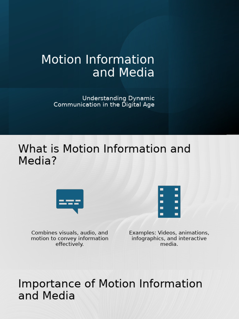 Motion Information and Media | PDF | Information | Animation