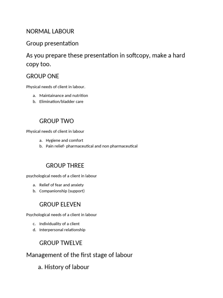 NORMAL LABOUR Presentation Rm21 | PDF