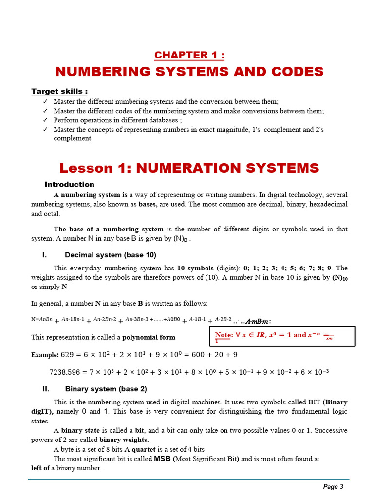 Numeration systems and codes | PDF | Computer Architecture ...