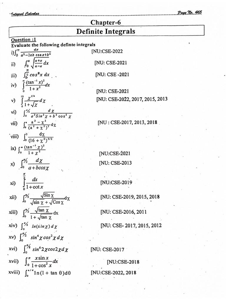 Definite Integrals | PDF