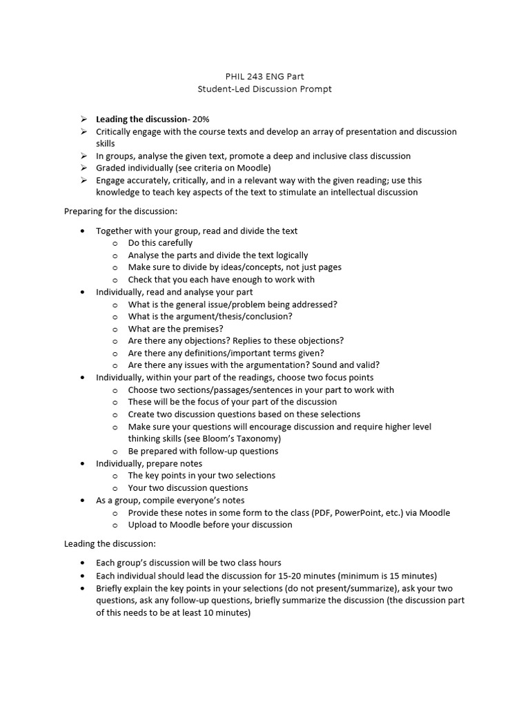 Student-Led Discussions | PDF | Argument | Logic