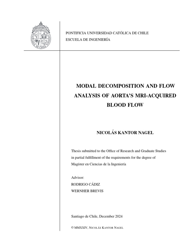 Modal Decomposition and Flow Analysis of Aorta's MRI-Acquired Blood Flow | PDF | Shear Stress ...