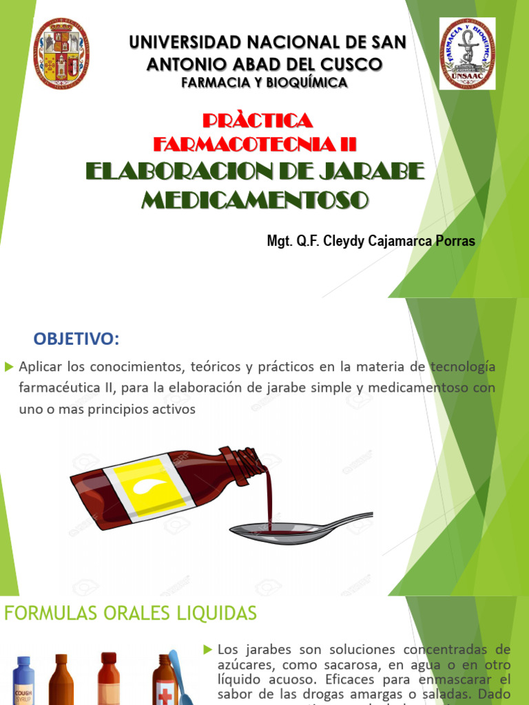 Elaboración de Jarabes Medicamentosos | PDF | Jarabe | Concentración