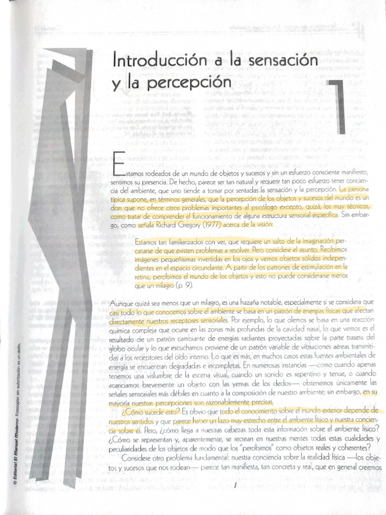 Shiffman Cap1 Introduccion A La Sensacion y Percepcion | PDF