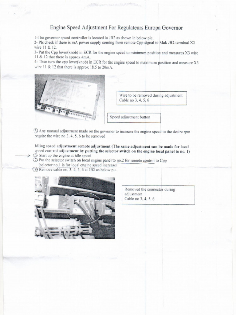 Main Engine Speed Control Procedures | PDF