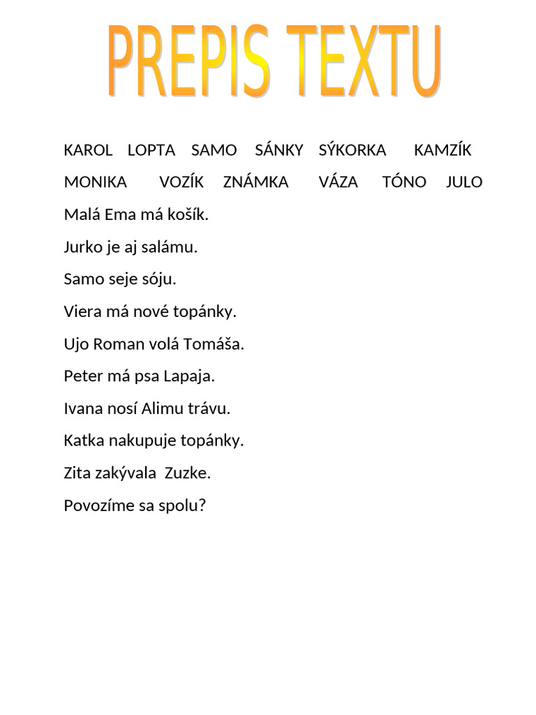 PL Č. 7 SJL Prepis Textu | PDF