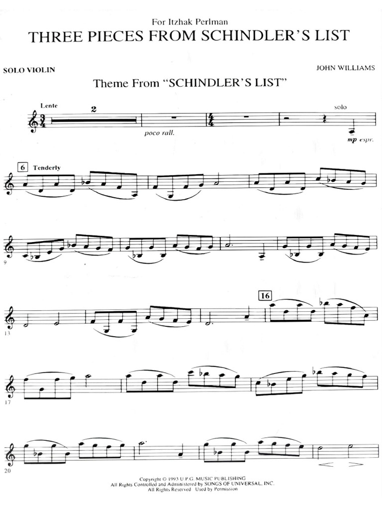 Three Pieces From Schindlers List | PDF