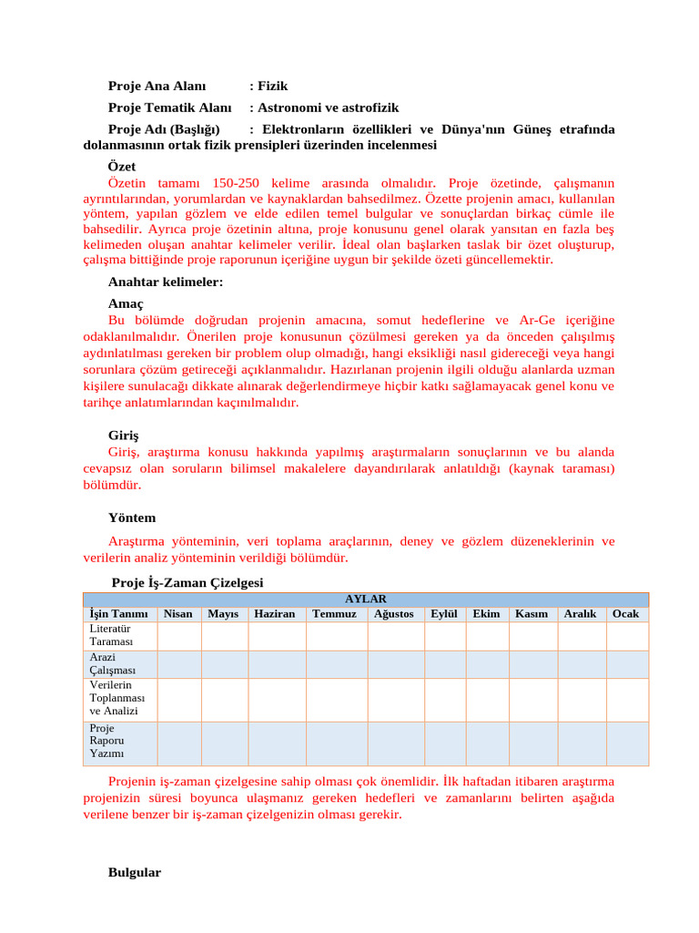 Proje Yazma Sablonu | PDF