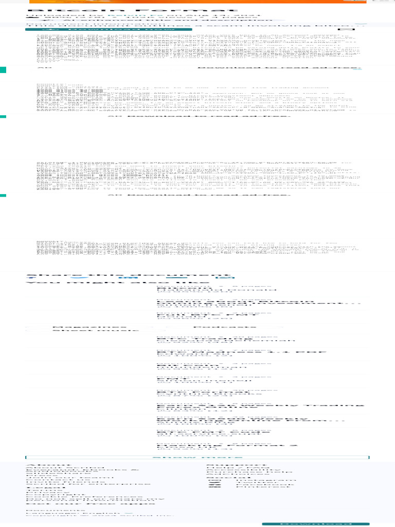 Bitcoin Format PDF Bitcoin Investing | PDF