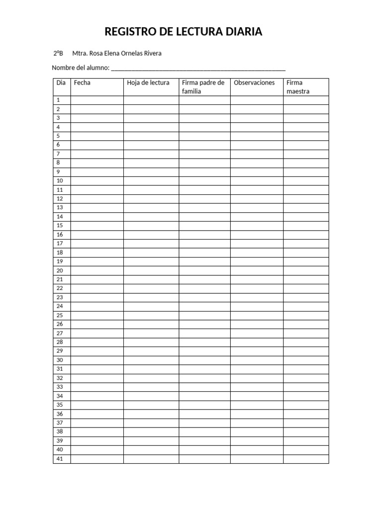Registro de Lectura | PDF