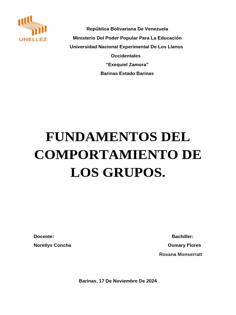 FUNDAMENTOS DEL COMPORTAMIENTO Grupal | PDF | Comportamiento | Liderazgo