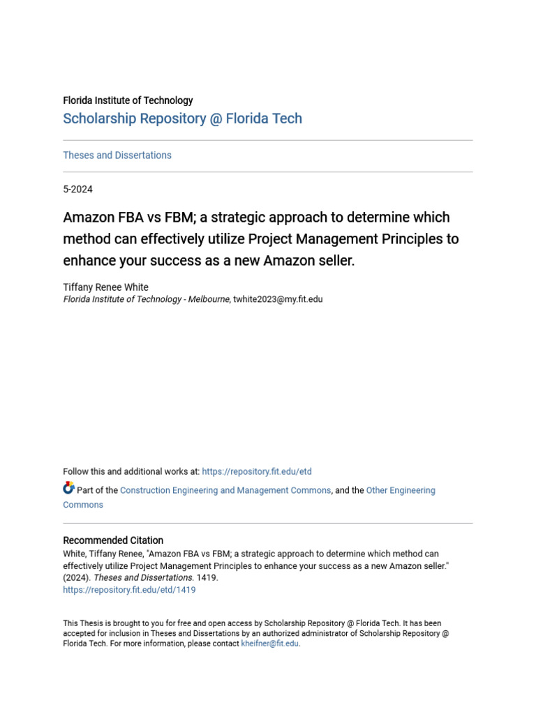 Amazon FBA vs FBM; a strategic approach to determine which method | PDF | Agile Software ...