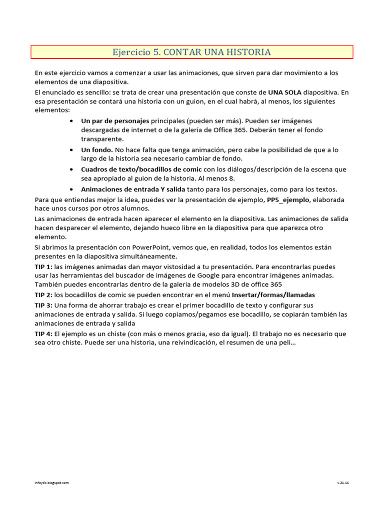 PP5 - Contar Una Historia | PDF