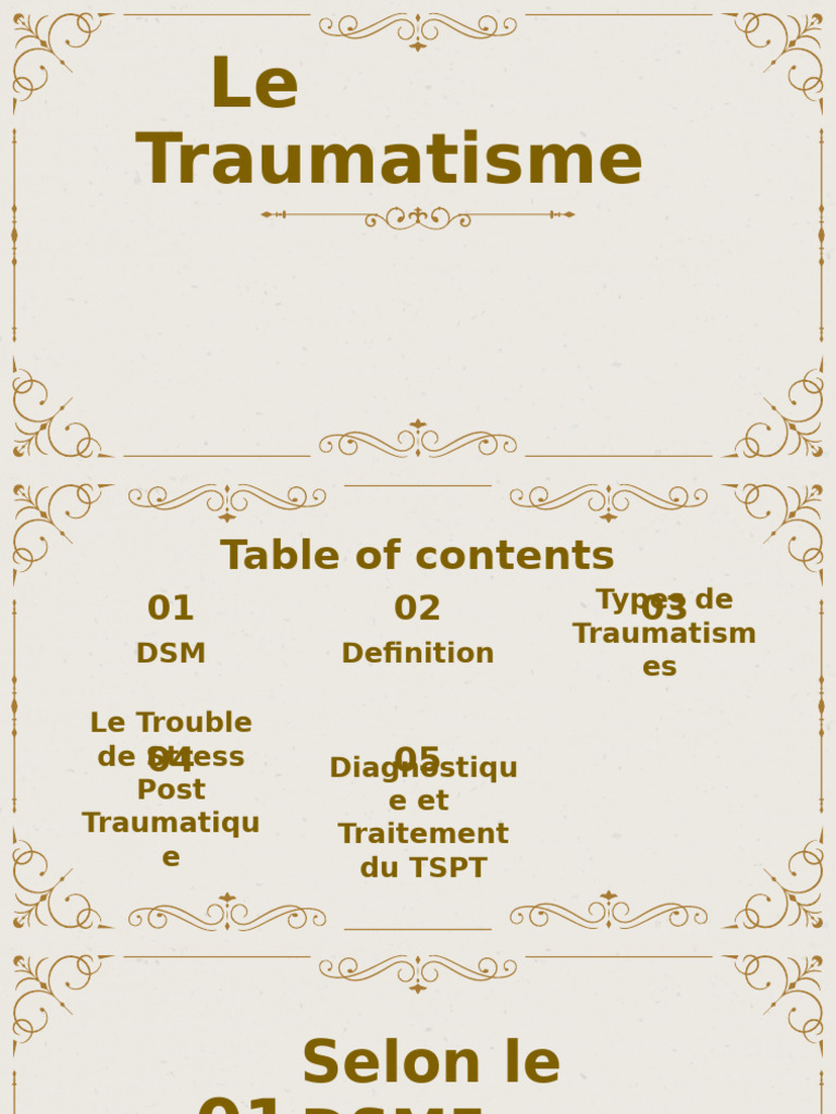Traumatismes et TSPT : Définitions et Traitements | PDF | Traumatisme ...