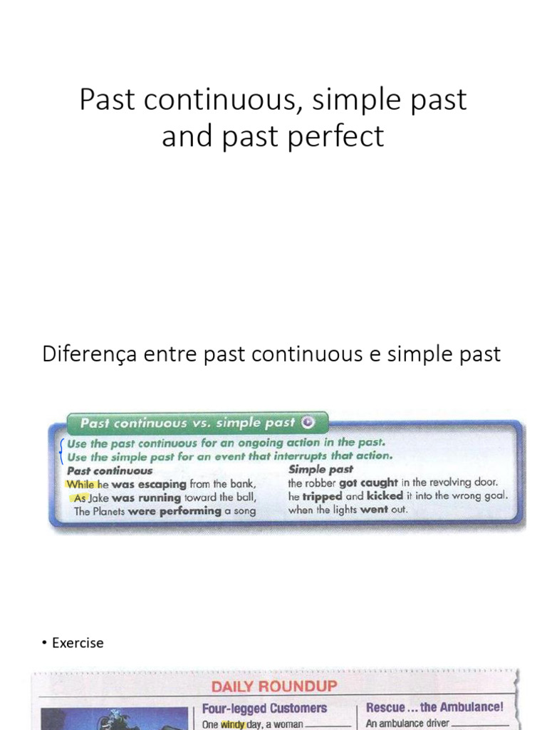 Past Tenses: Continuous, Simple, Perfect | PDF