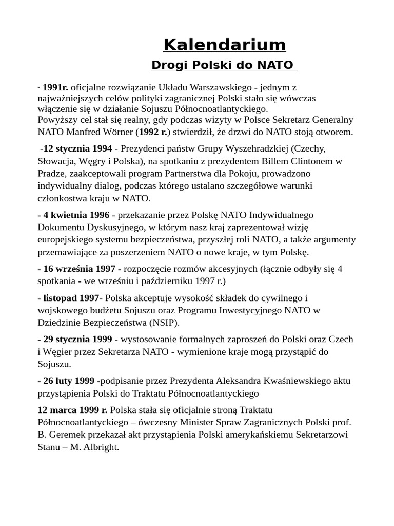Kalendarium Nato | PDF